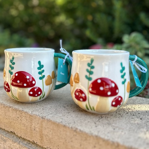LANG | Dining | Lang Hand Painted Mushroom Mug Set Of 2 Vintage Retro ...